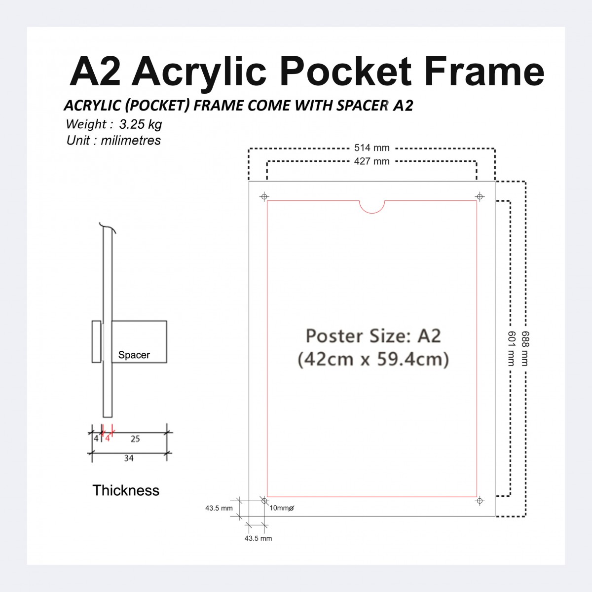 Acrylic Pocket Frame